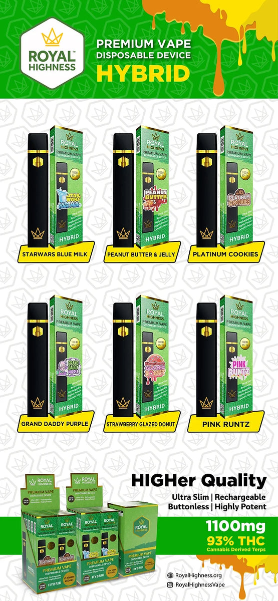 Royal Highness Premium Vape Disposable Device – CalMeds