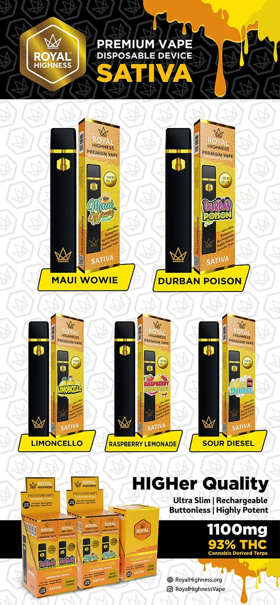 Royal Highness Premium Vape Disposable Device – CalMeds